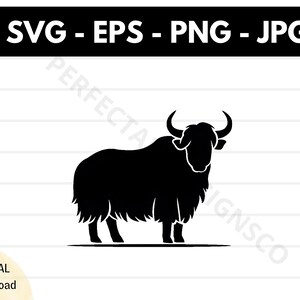 Yak Silhouette Svg File, Yak Cutting Svg File for Cricut, Yak Outline ...