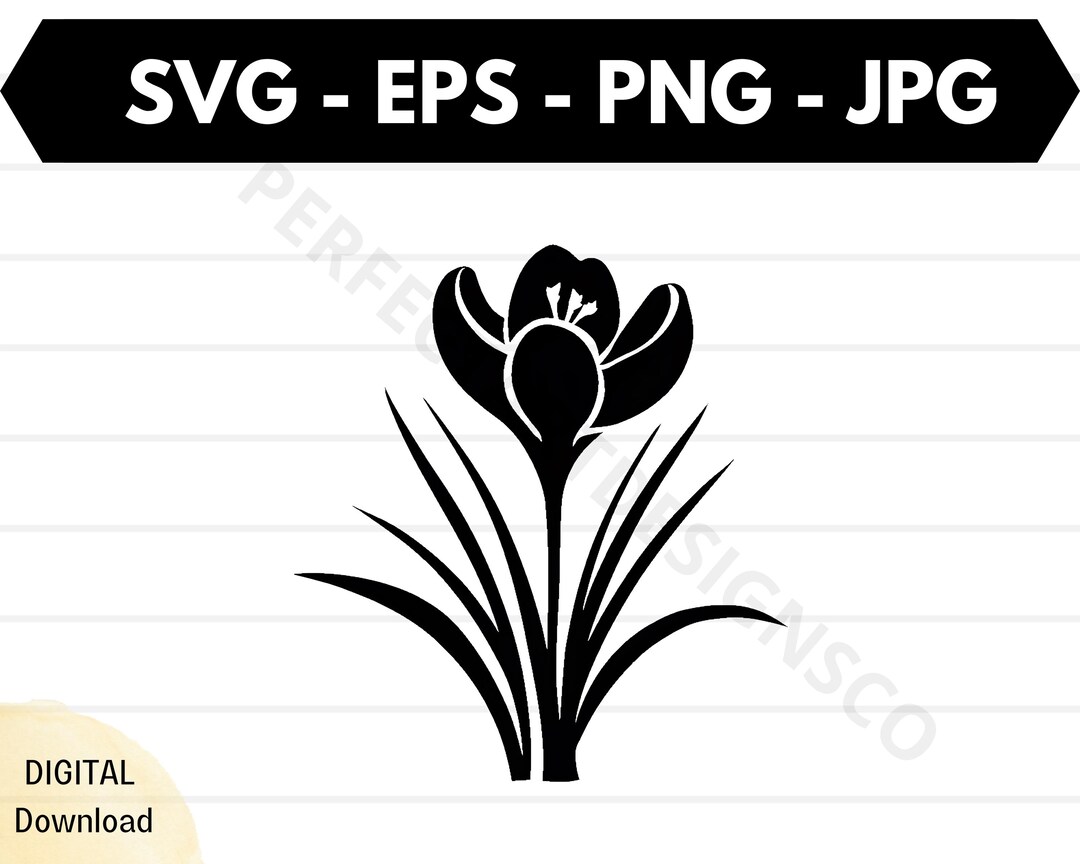 Crocus Silhouette Svg File, Crocus Cutting Svg File for Cricut, Crocus ...