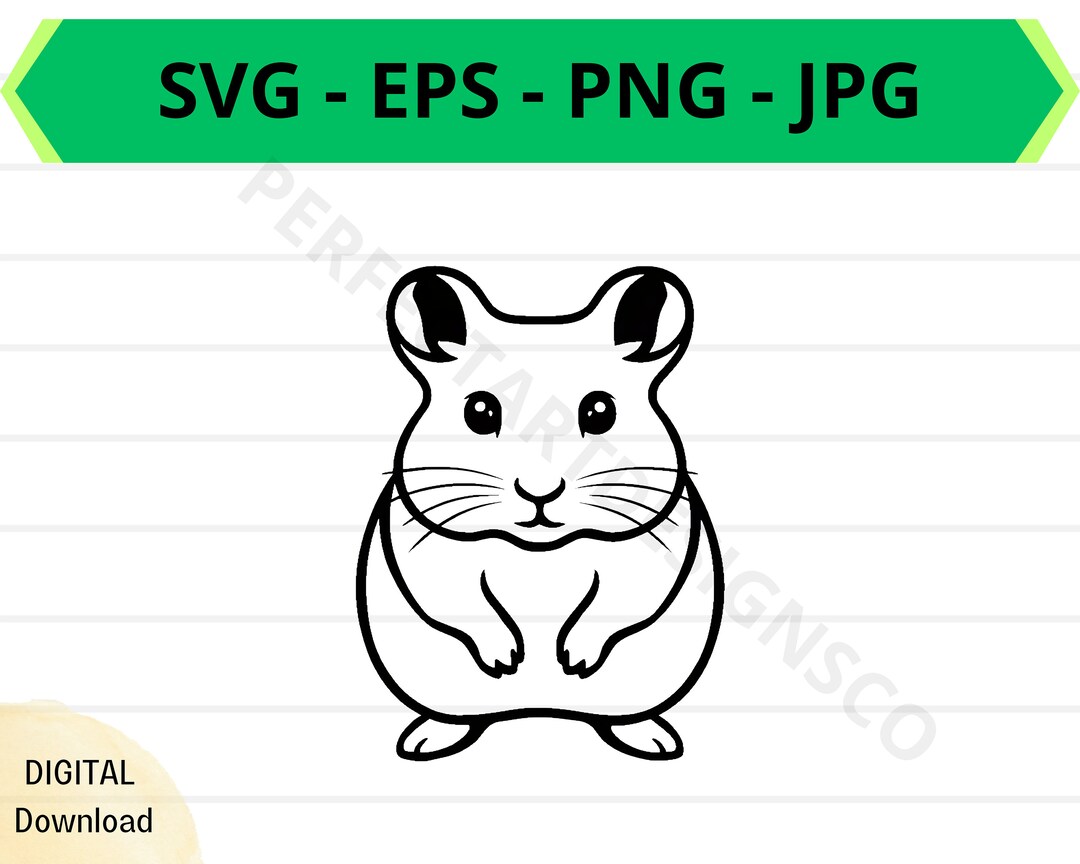 Hamster Outline Svg, Hamster Clipart, Hamster Svg for Shirt, Svg File ...
