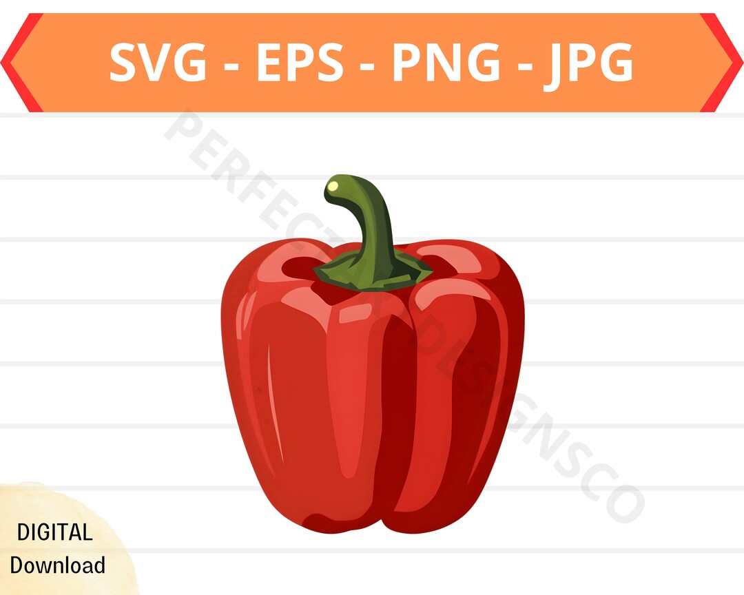 Bell Pepper Svg, Bell Pepper Vegetable Clipart, Bell Pepper Svg for ...