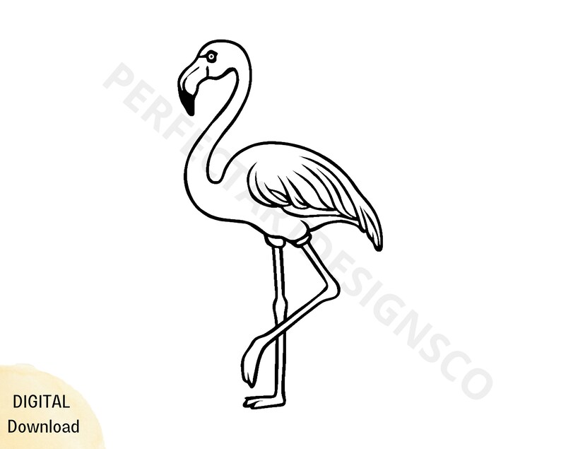 Flamingo Outline Svg, Flamingo Clipart, Flamingo Svg for Shirt, Svg ...