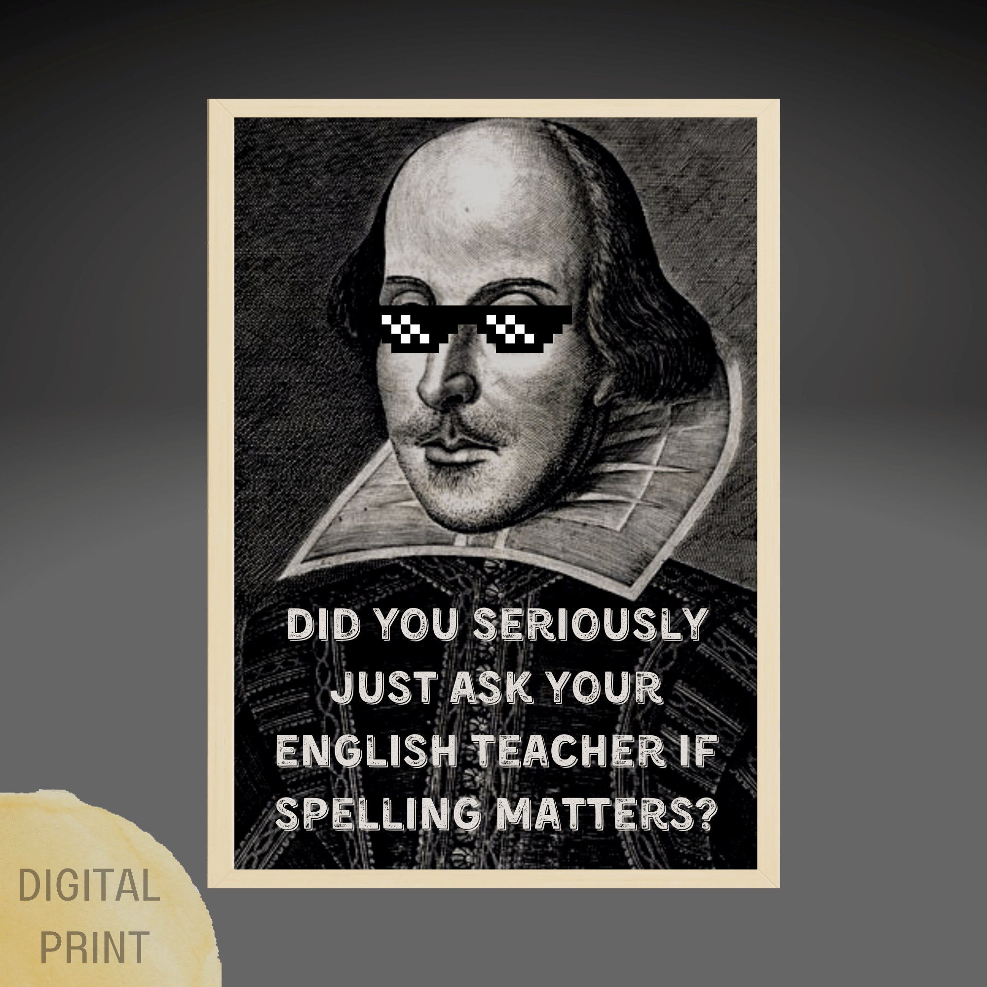 Funny Shakespeare Poster, English Classroom Decor Middle School ...