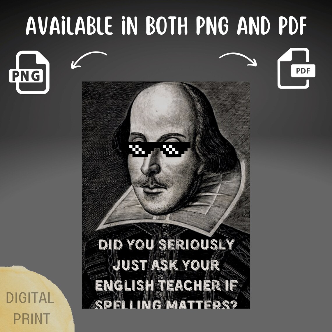 Funny Shakespeare Poster English Classroom Decor Middle School