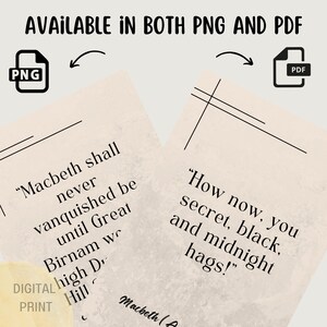 Macbeth Quotes English Classroom Decor, Set of 35 Quotes, Shakespeare ...