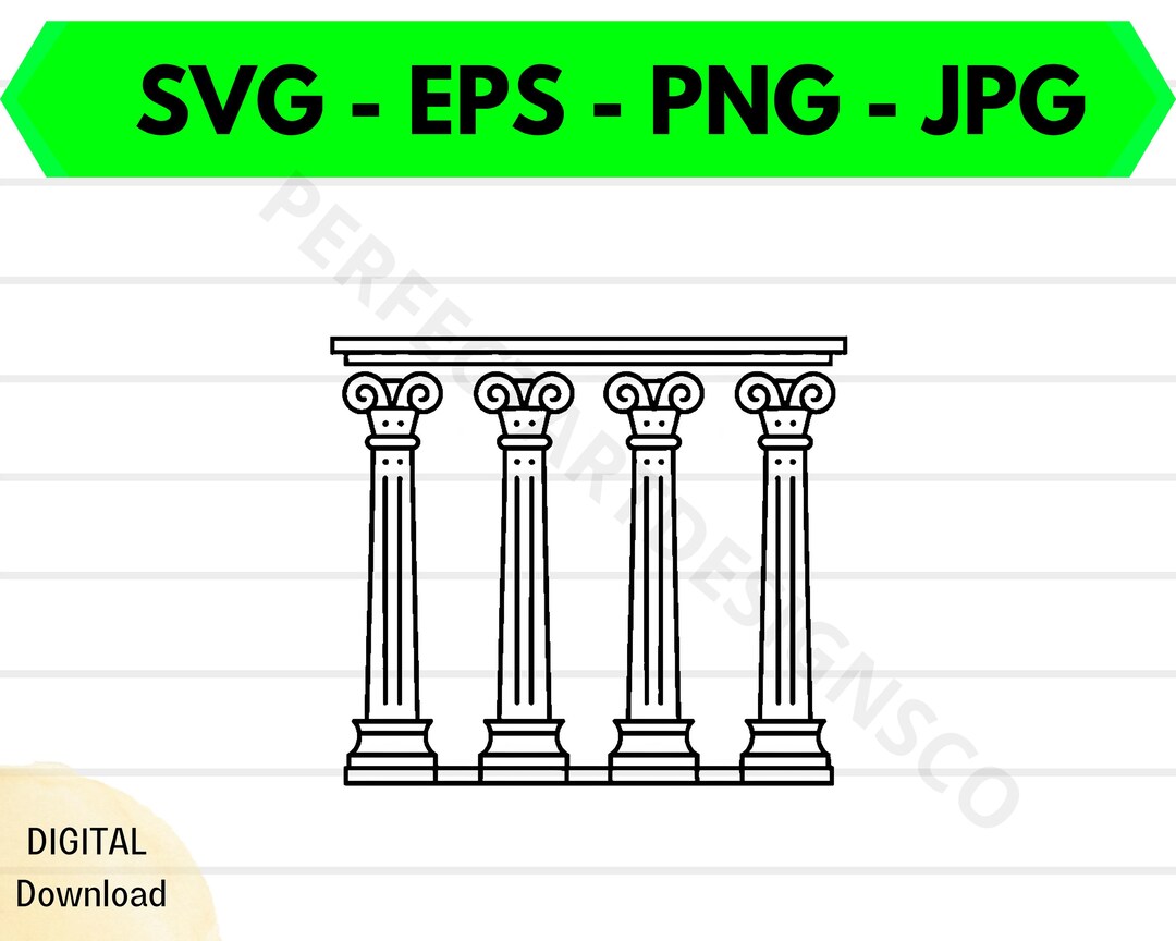 Roman Columns Outline Svg, Roman Columns Clipart, Roman Columns Svg for ...