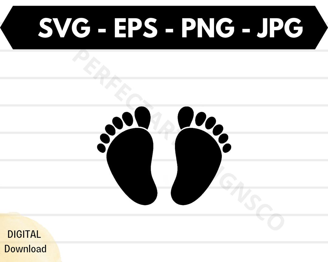 Baby Feet Silhouette Svg, Baby Feet Clipart, Baby Feet Svg File for ...