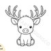 Cute Elk Svg File, Baby Elk Outline Svg, Elk Clipart Svg, Elk Svg Cut ...
