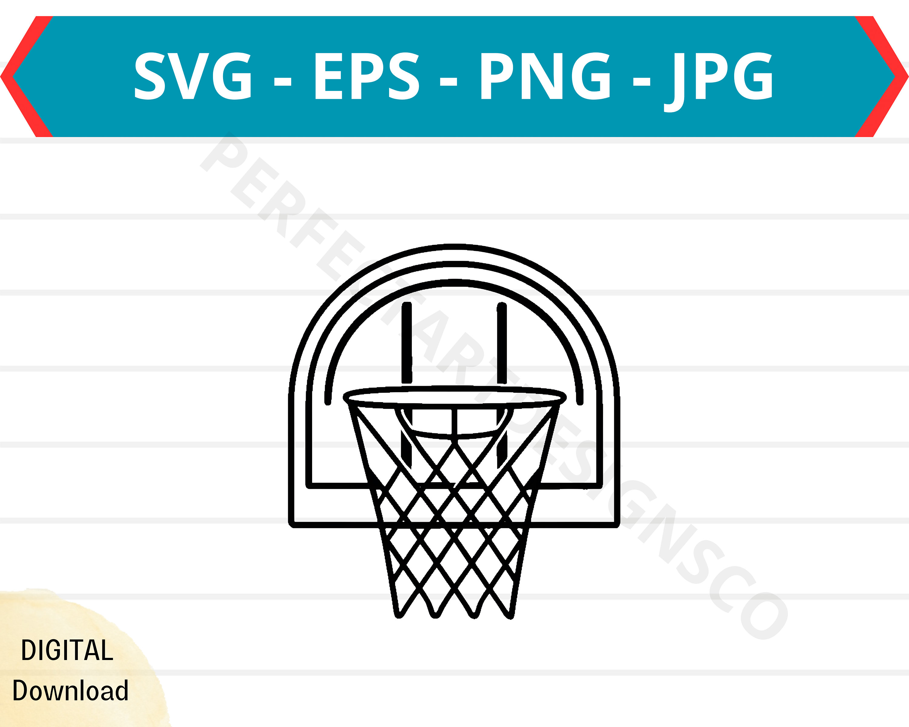 Basketball Hoop Outline Svg, Basketball Hoop Clipart, Basketball Hoop ...