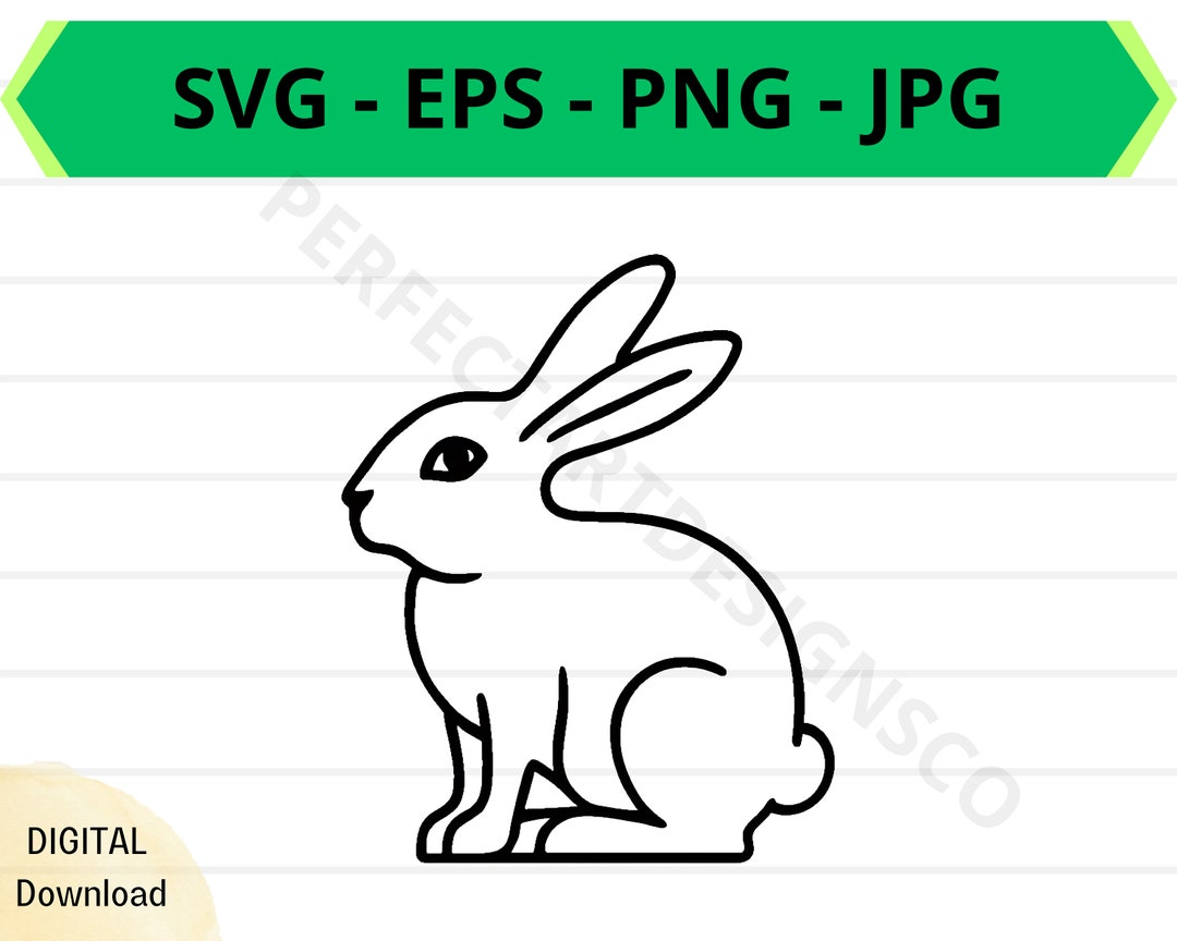 Rabbit Outline Svg, Rabbit Clipart, Rabbit Svg for Shirt, Svg File for ...