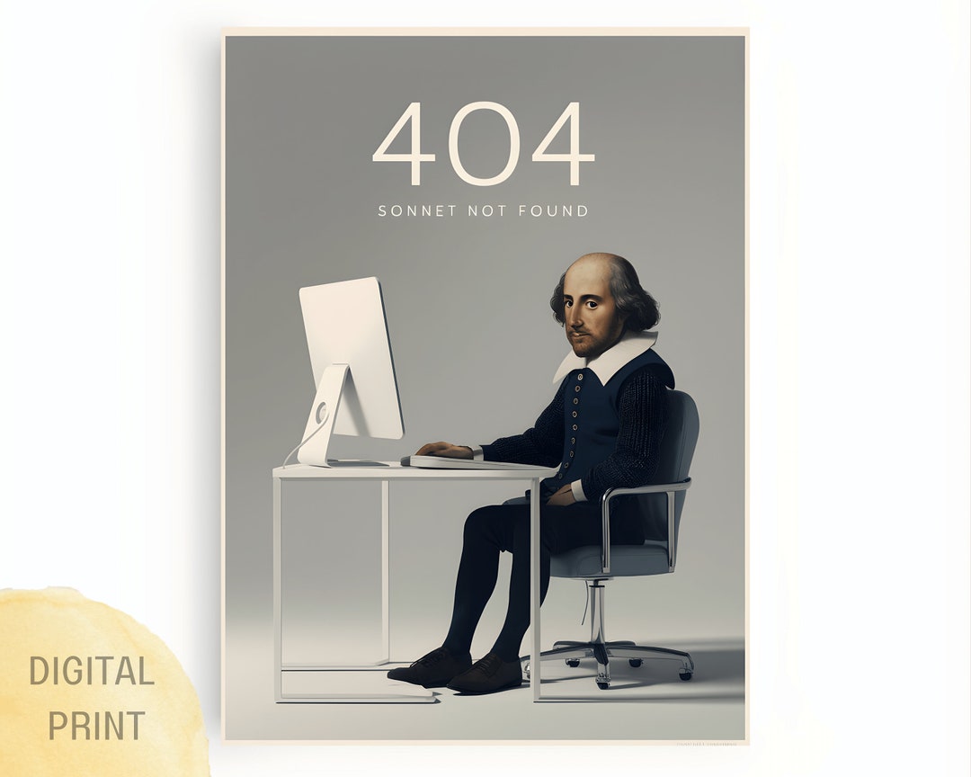 Funny Shakespeare Poster 404 Sonnet Not Found Shakespeare Insults Funny ...