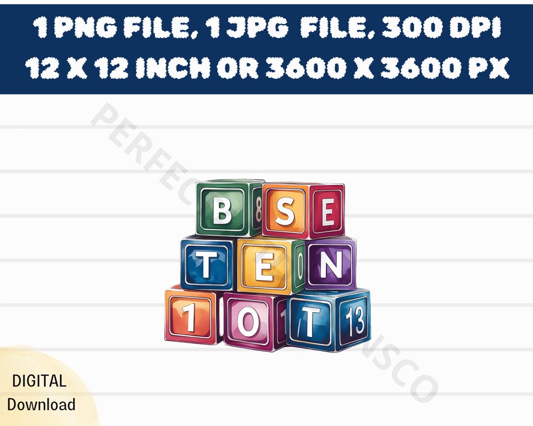 Base Ten Blocks Printable Watercolor Clipart, Base Ten Blocks High ...