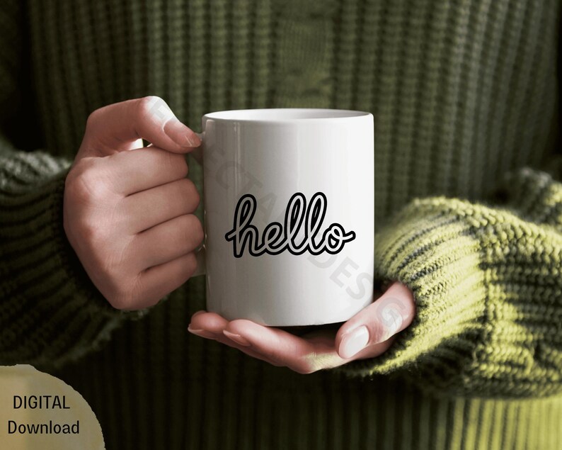 Hello Icon Svg Cut File, Hello Symbol, Hello Sign Cutting Svg File for ...