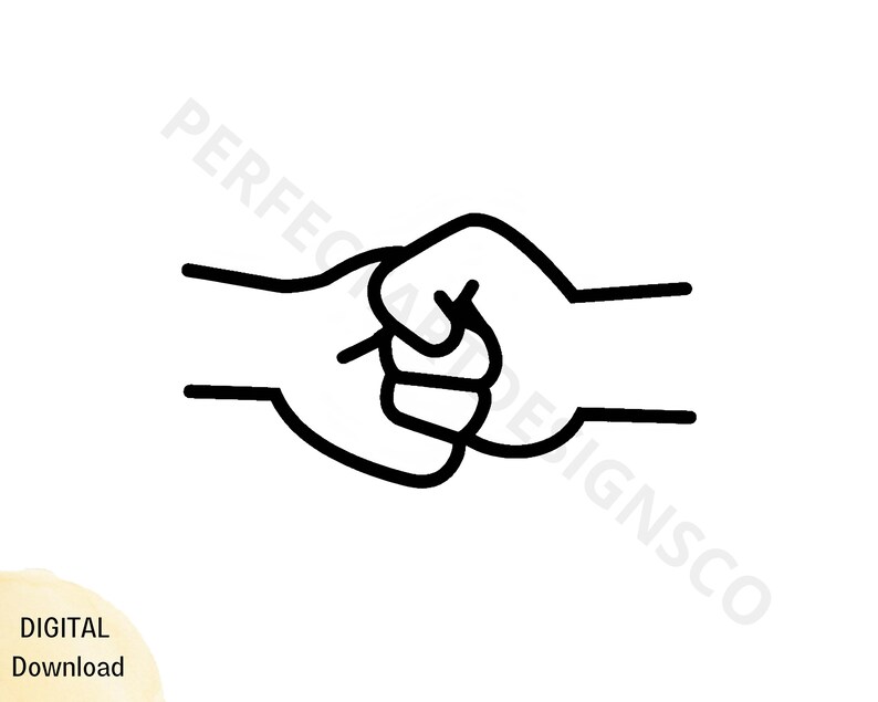 Fist Bump Outline Svg, Fist Bump Clipart, Fist Bump Svg for Shirt, Svg ...
