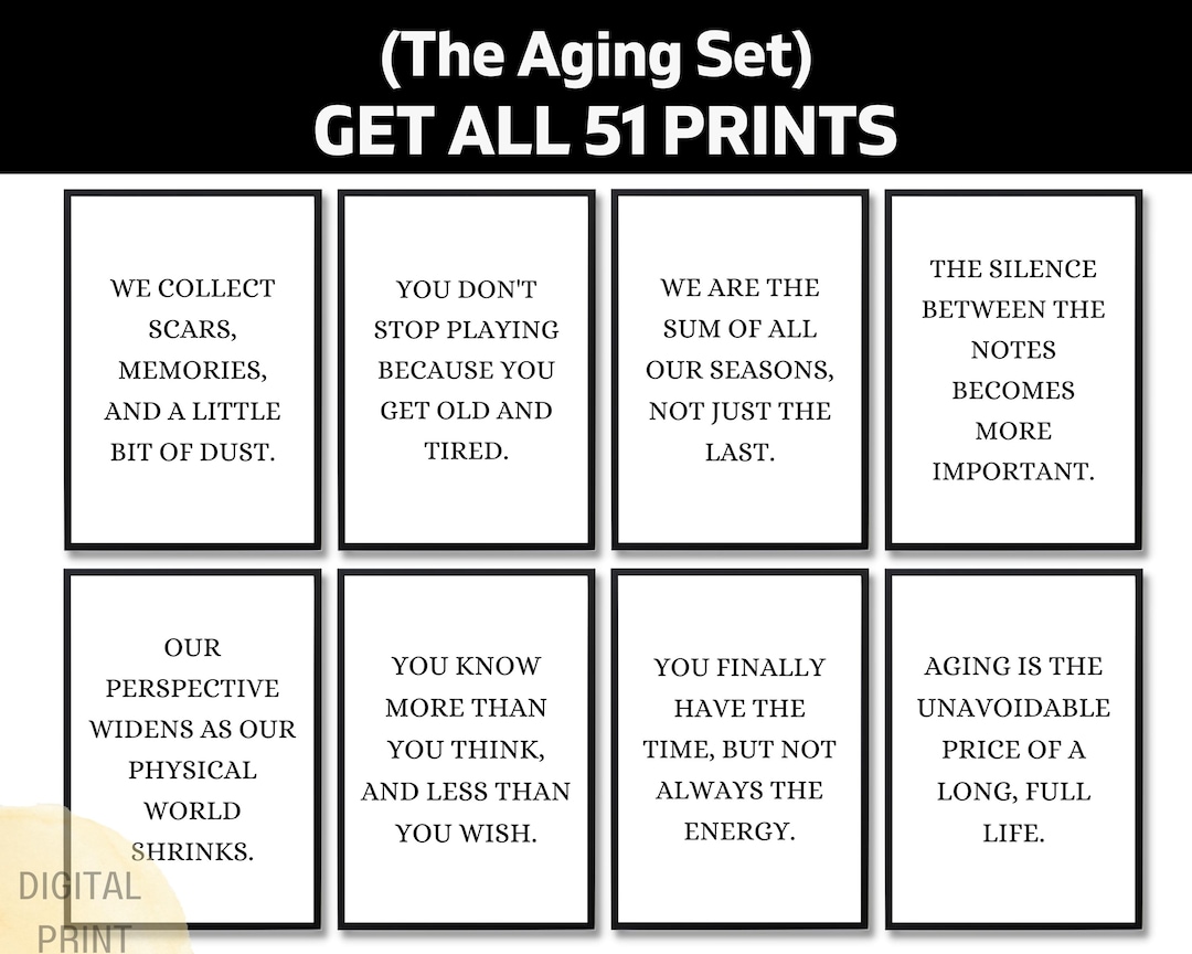 51 Funny & Wise Aging Quote Prints, Getting Older Humor Wall Art ...