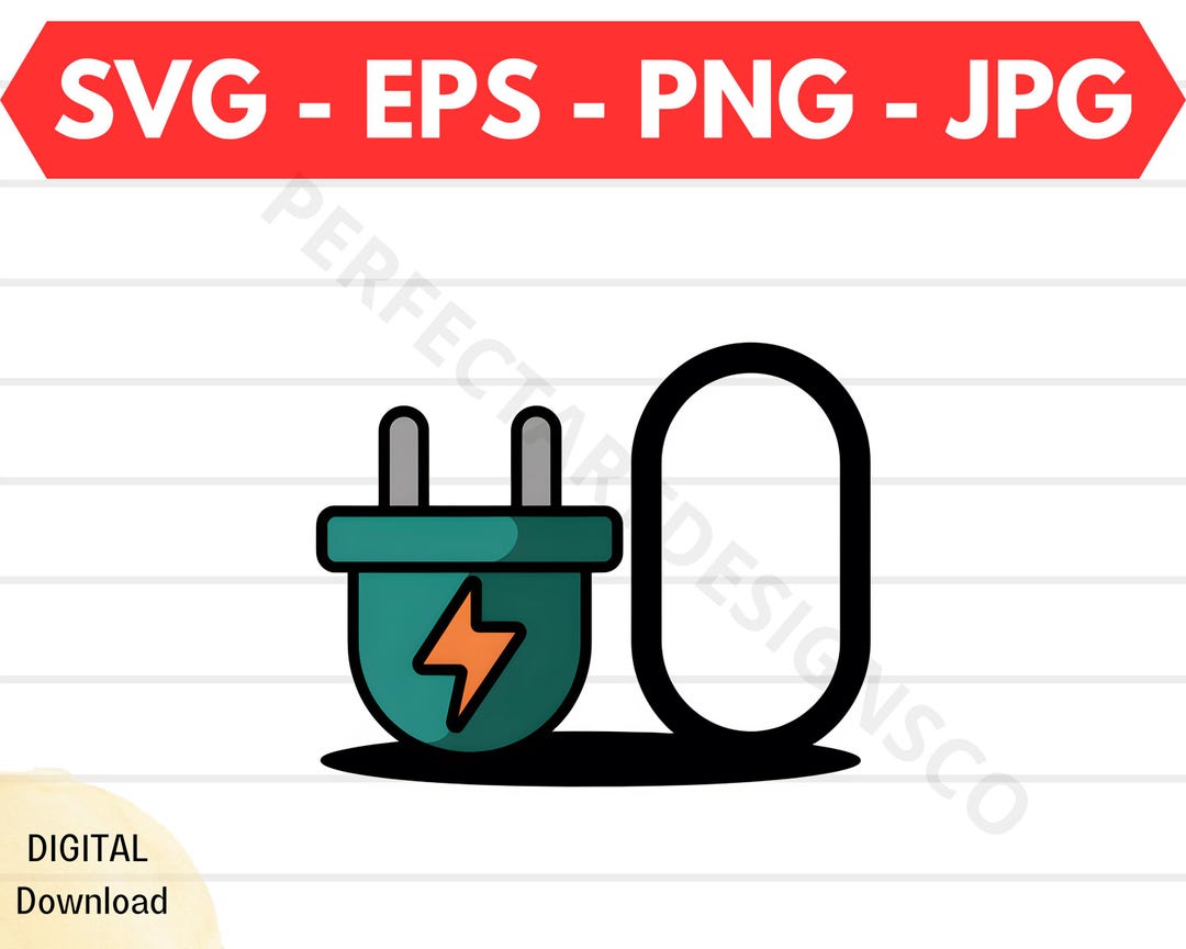 Power Plug Svg, Power Plug Vector, Power Plug Svg File for Cricut ...