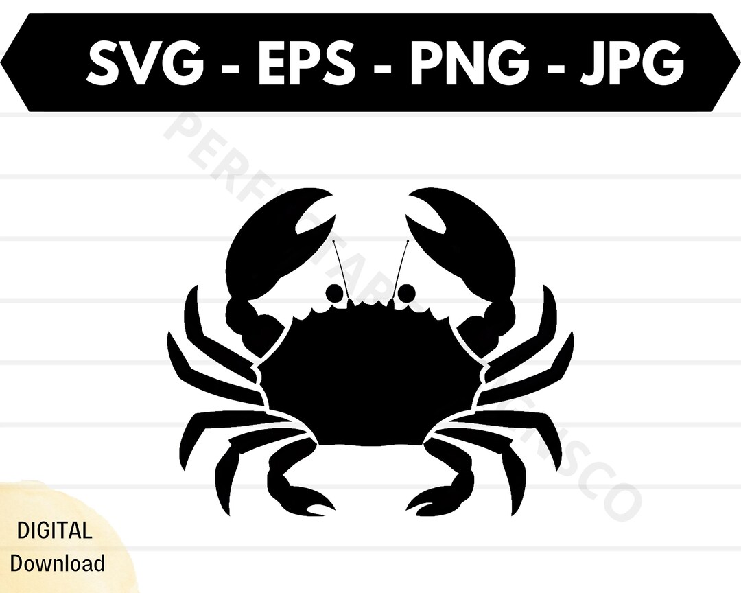 Crab Silhouette Svg File, Crab Cutting Svg File for Cricut, Crab ...