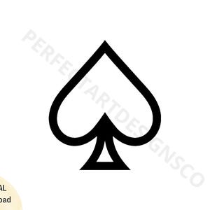 Ace of Spades Svg File, Ace of Spades Outline Svg, Ace of Spades ...