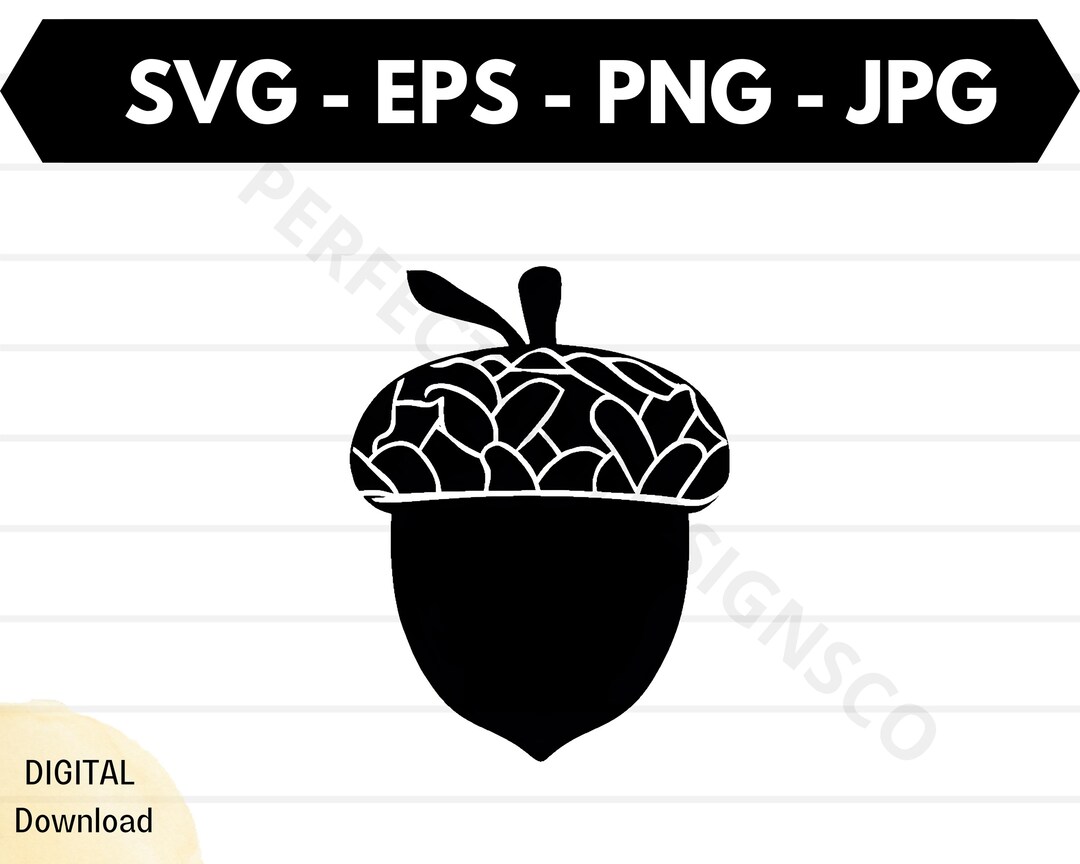 Acorn Silhouette Svg File, Acorn Cutting Svg File for Cricut, Acorn ...