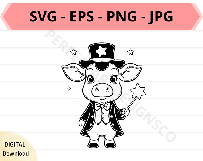 INSTANT Download. Cute Sitting Cow Svg Cut File and Clip Art ...