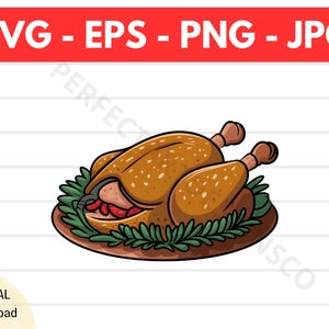 Cooked Chicken Svg File for Cricut, Silhouette, Cooked Chicken Clip Art ...