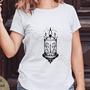 Candle Vector Illustration Tattoo Svg, Candle Shirt Design Image ...