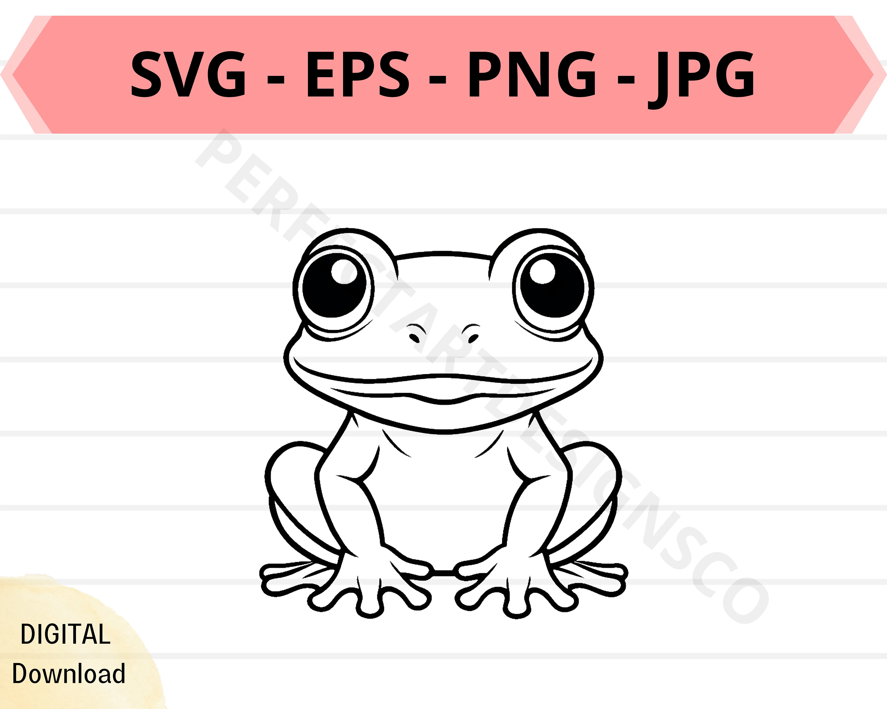 Cute Frog Svg File, Baby Frog Outline Svg, Frog Clipart Svg, Frog Svg ...