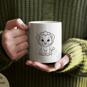 Cute Lion Cub Svg File, Baby Lion Outline Svg, Lion Clipart Svg, Lion ...