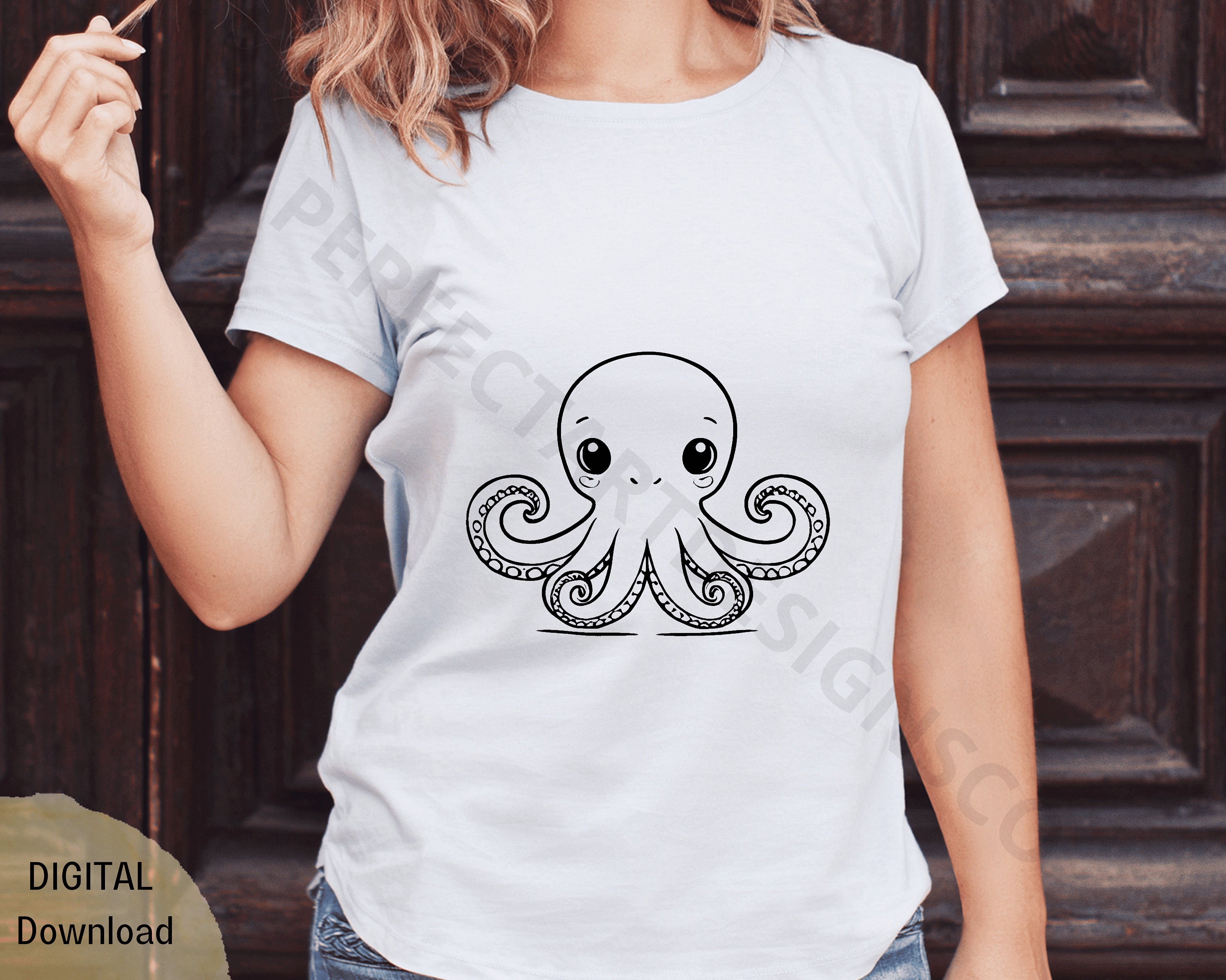 Cute Octopus Svg File, Baby Octopus Outline Svg, Octopus Clipart Svg ...