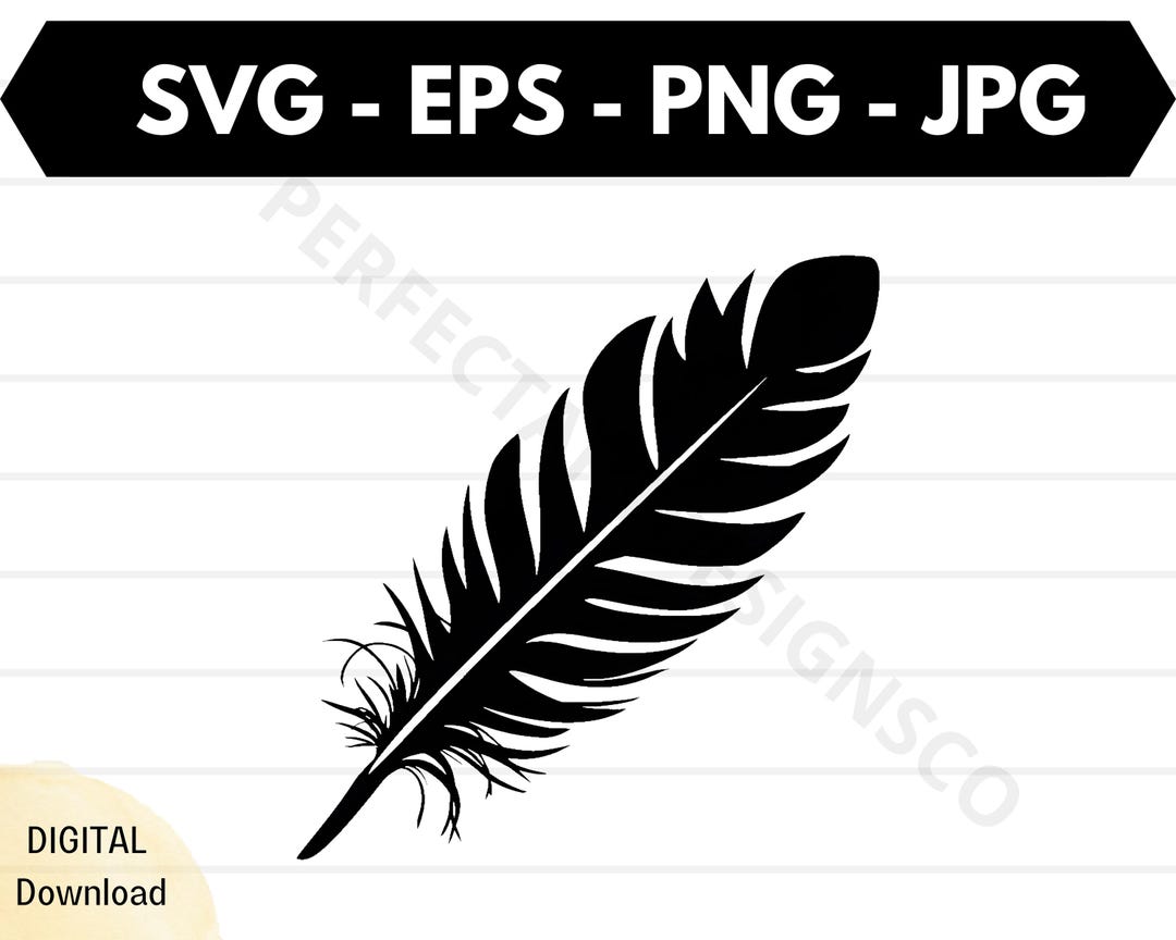Crow Feather Silhouette Svg File, Crow Feather Cutting Svg File Cricut ...