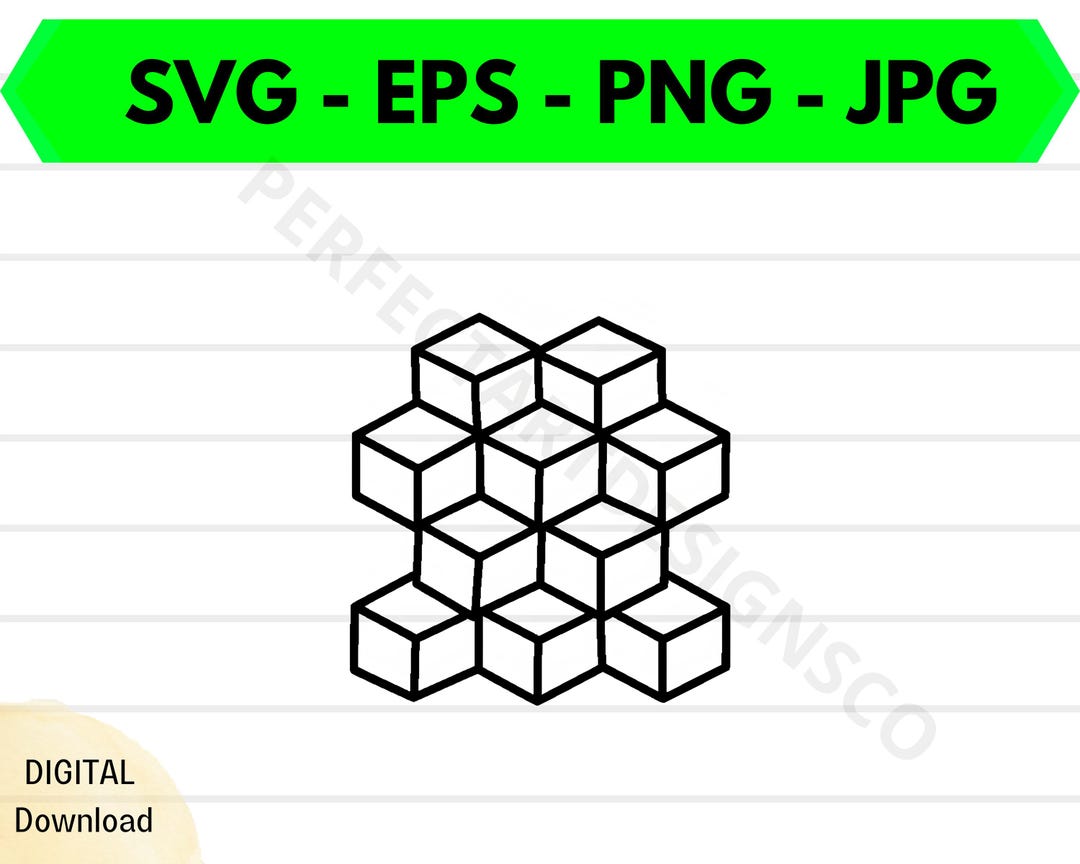 Cubes Outline Svg, Cubes Clipart, Cubes Svg for Shirt, Svg File for ...