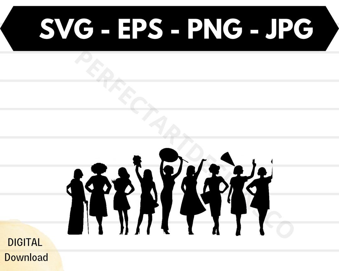 Women Empowerment Silhouette Svg, Women Empowerment Outline, Women ...