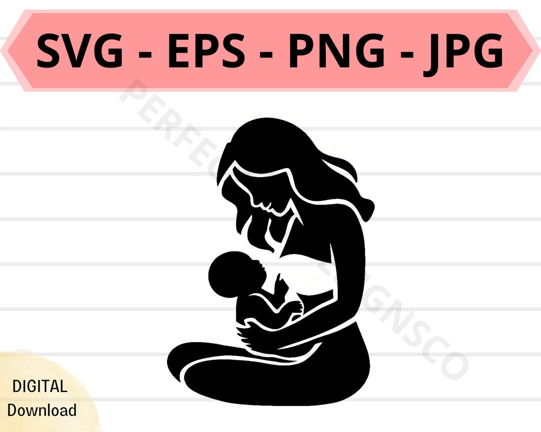 Nursing Mom Symbol Svg Cutfile, Nursing Mom Sign, Nursing Mom Icon ...