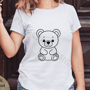 Cute Bear Svg File, Baby Bear Outline Svg, Bear Clipart Svg, Bear Svg ...