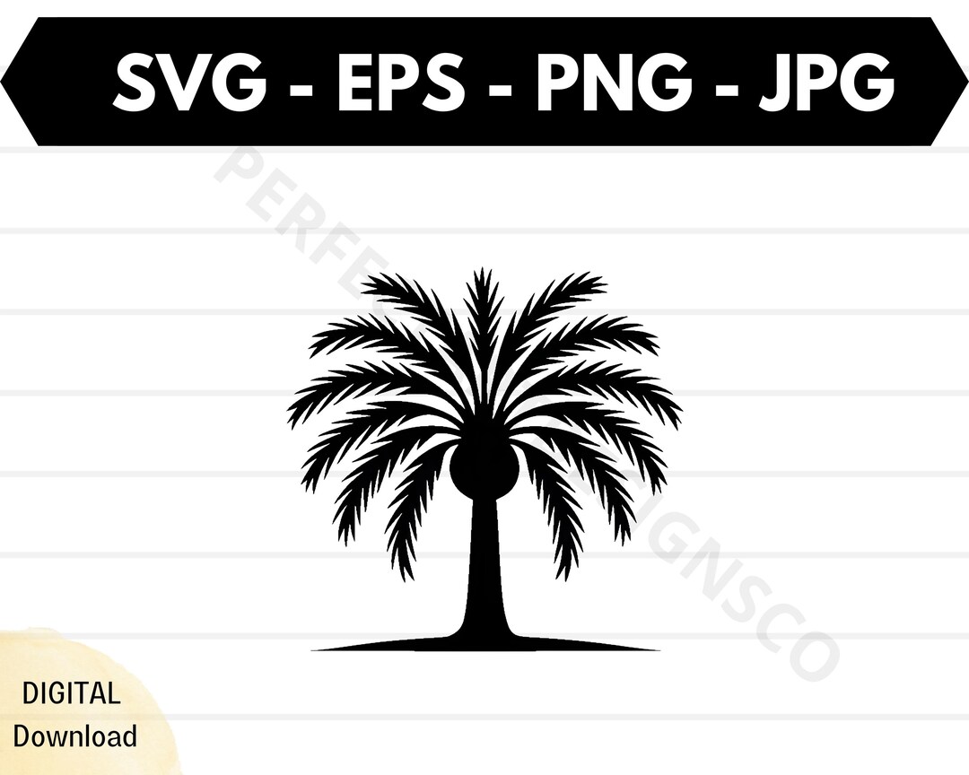 Date Palm Silhouette Svg File, Date Palm Outline Clipart Svg, Date Palm ...