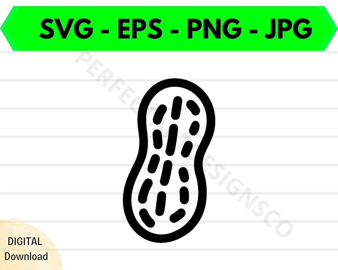 Peanut Outline Svg, Peanut Cricut Cutfile, Peanut Shirt Design, Peanut ...