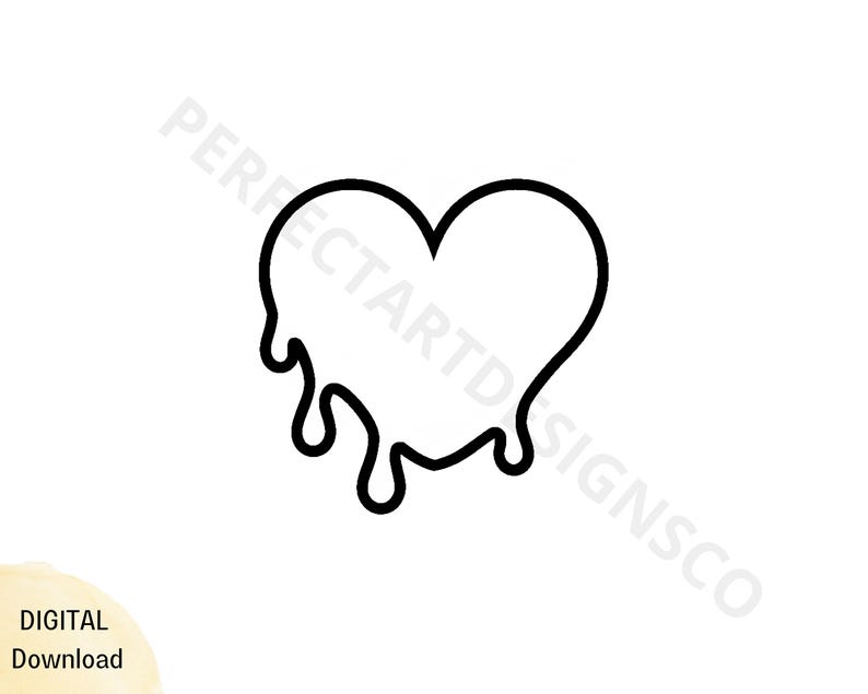 Bleeding Heart Outline Svg, Bleeding Heart Cricut Cutfile, Bleeding ...