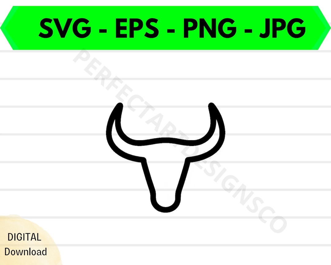 Bull Horn Svg File, Bull Horn Outline Svg, Bull Horn Clipart Svg, Bull ...