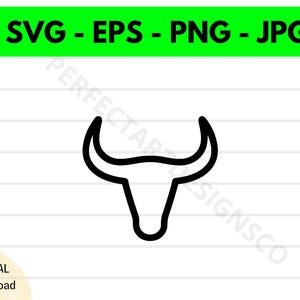 Bull Horn Svg File, Bull Horn Outline Svg, Bull Horn Clipart Svg, Bull ...