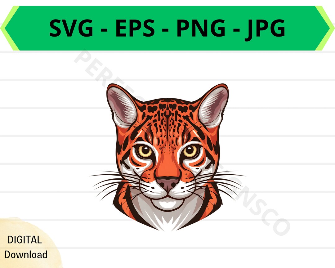 Ocelot Svg, Ocelot Clipart, Ocelot Svg for Shirt, Svg File for Cricut ...