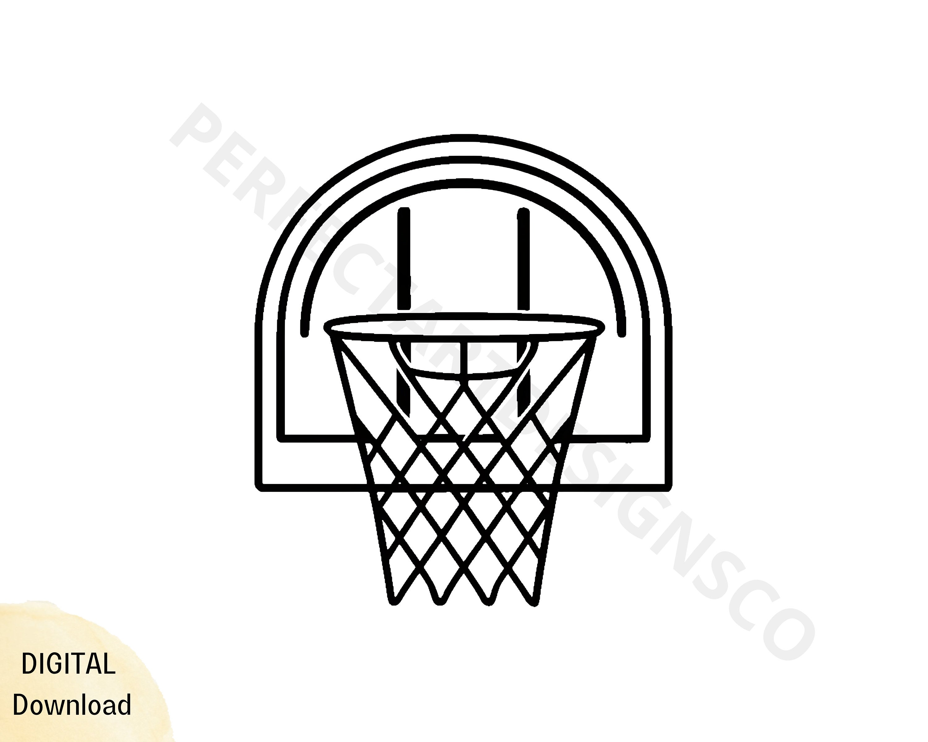 Basketball Hoop Outline Svg, Basketball Hoop Clipart, Basketball Hoop ...