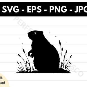 Groundhog Silhouette Svg File, Groundhog Cutting Svg File for Cricut ...