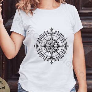 Compass Rose Vector Illustration Tattoo Svg, Compass Rose Shirt Design ...