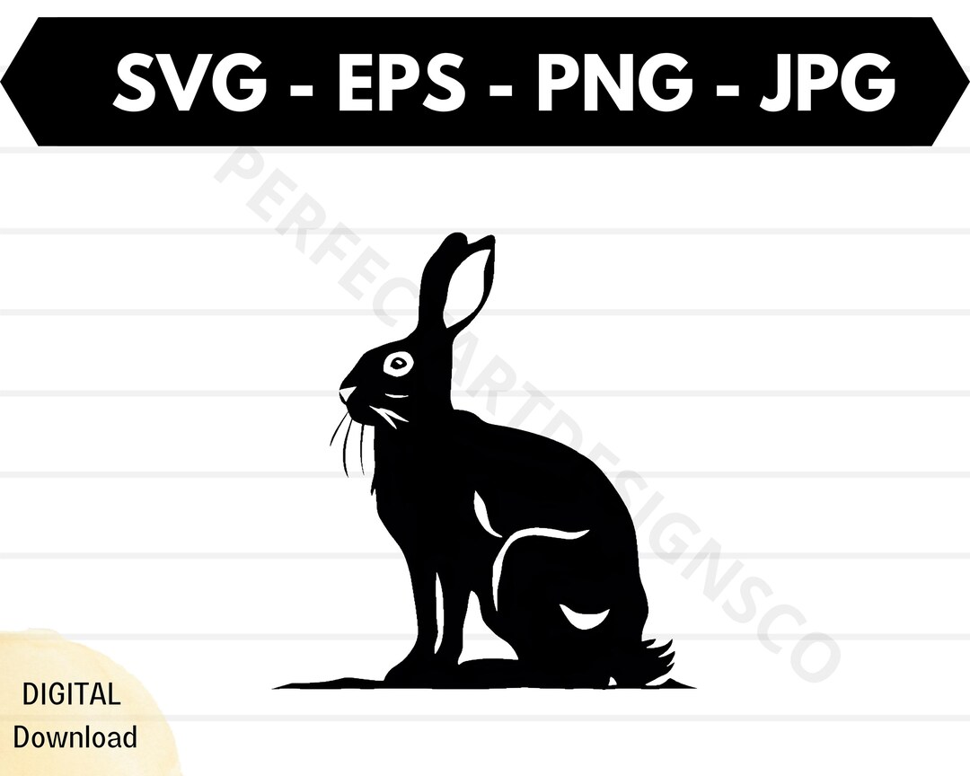 Snowshoe Hare Silhouette Svg File, Snowshoe Hare Cutting Svg File for ...