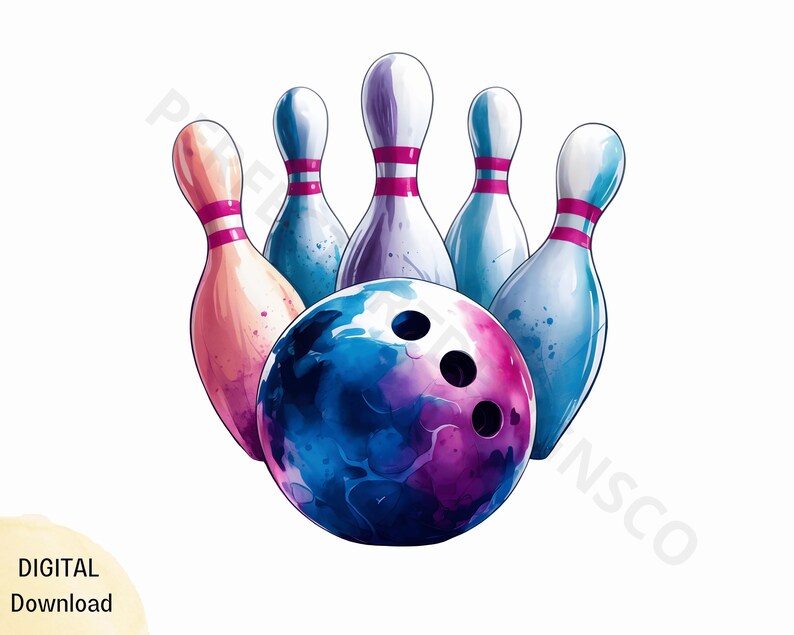 Bowling Ball Watercolor Clipart, Bowling Ball Watercolor Png ...