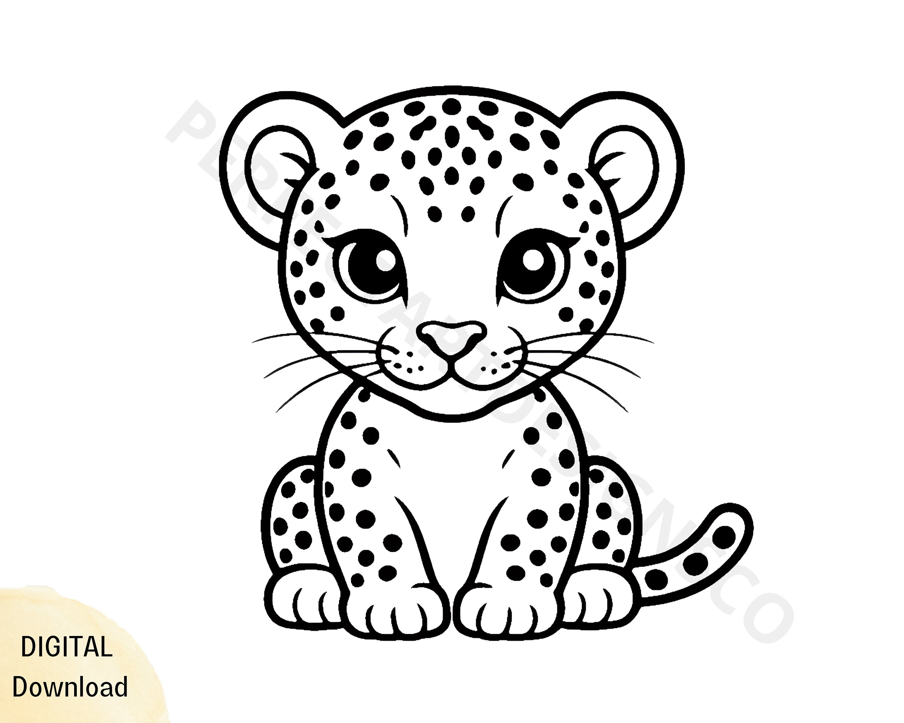 Cute Leopard Svg File, Baby Leopard Outline Svg, Leopard Clipart Svg ...