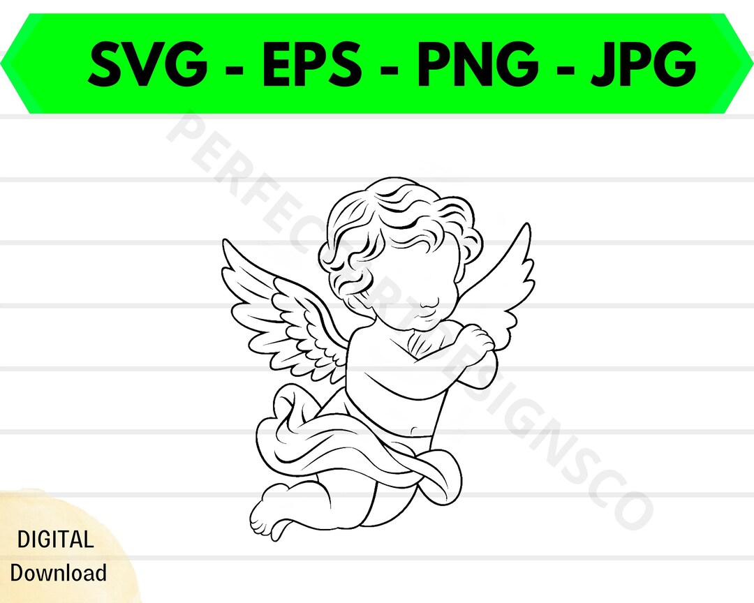Cherub Svg File, Cherub Outline Svg, Cherub Clipart Svg, Cherub Svg Cut ...