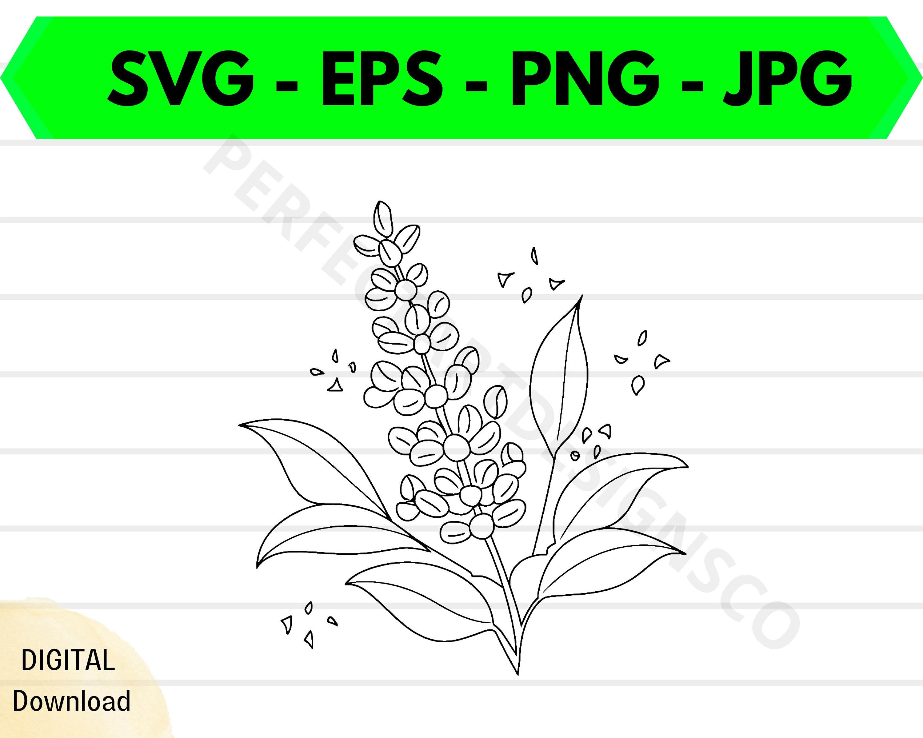 Lilac Tattoo Outline Svg, Lilac Tattoo Cricut Cutfile, Lilac Tattoo ...