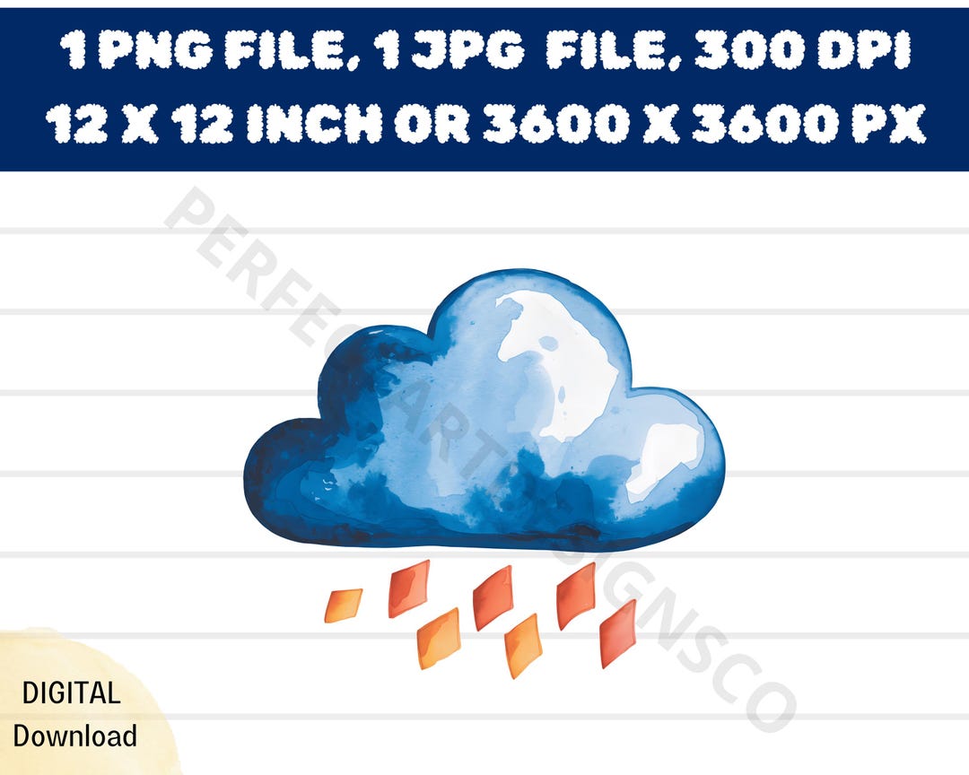 Blue Cloud Watercolor Clipart, Blue Cloud Watercolor Png Transparent ...