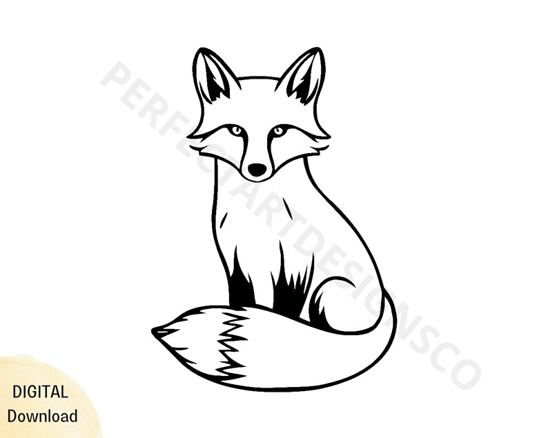 Fox Outline Svg, Fox Clipart, Fox Svg for Shirt, Svg File for Cricut ...