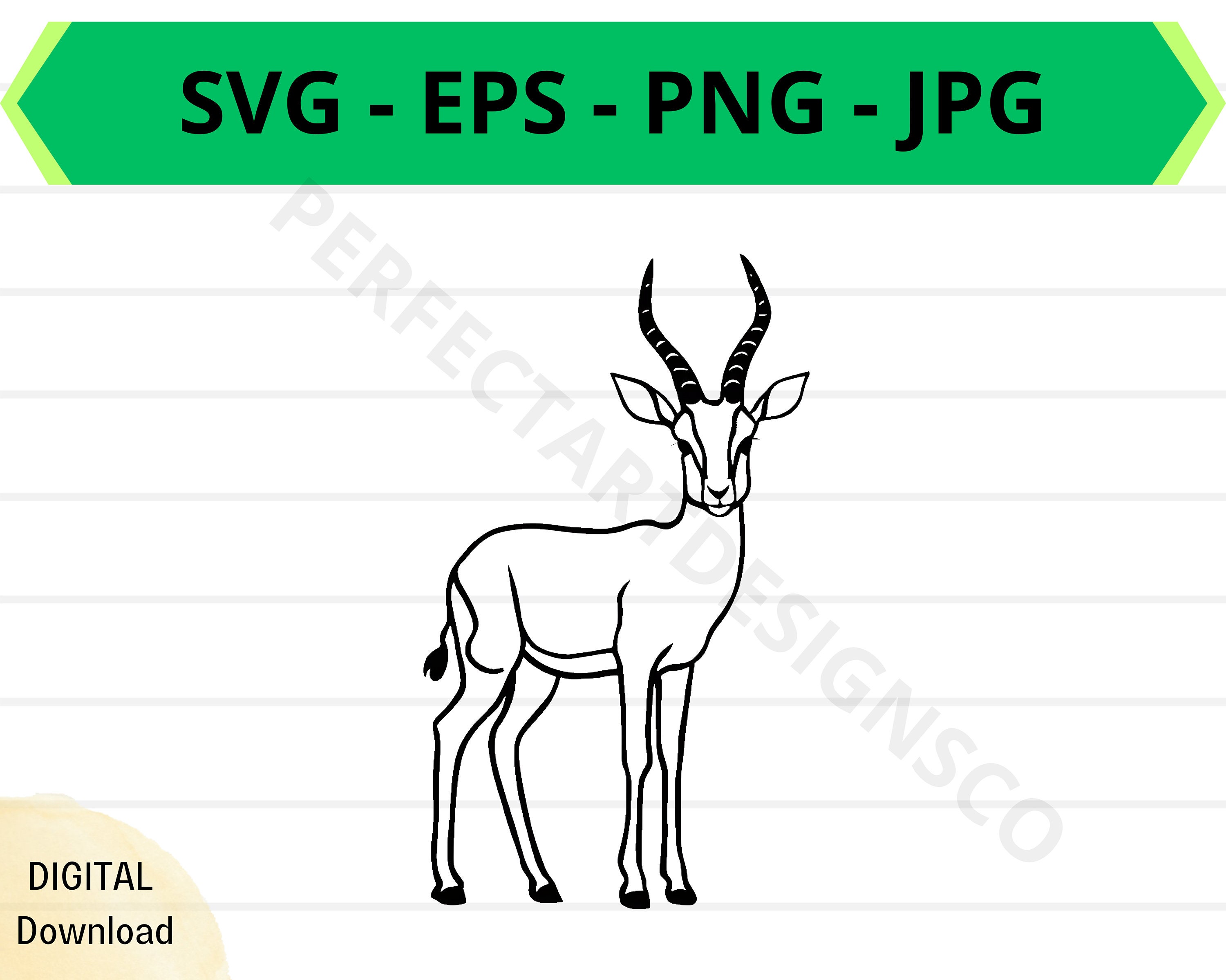 Gazelle Outline Svg, Gazelle Clipart, Gazelle Svg for Shirt, Svg File ...